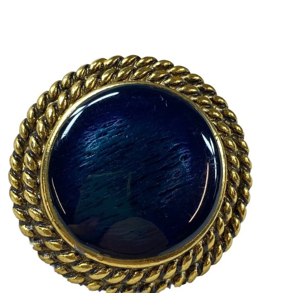 Jewelry | Round Flat Circular Jewelry Pin Brooch Shade Of Blue ...